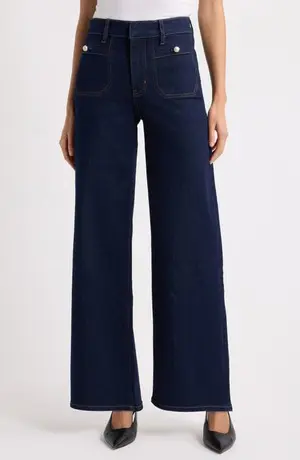 FRAME The Pearl Slim Palazzo Patch Pocket High Waist Wide Leg Jeans