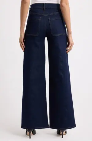 FRAME The Pearl Slim Palazzo Patch Pocket High Waist Wide Leg Jeans