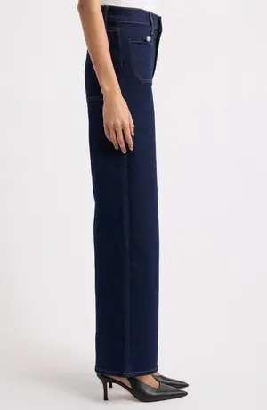 FRAME The Pearl Slim Palazzo Patch Pocket High Waist Wide Leg Jeans