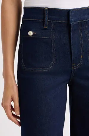 FRAME The Pearl Slim Palazzo Patch Pocket High Waist Wide Leg Jeans