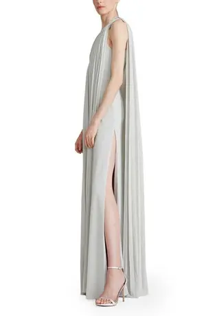 Halston Priya Knit Pleated Gown