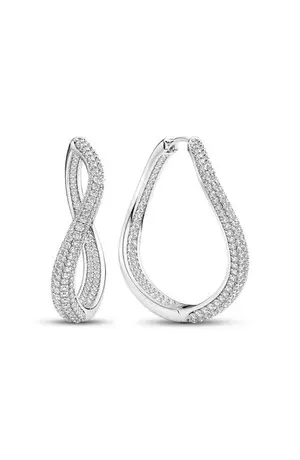SIF JAKOBS JEWELLERY Infinito Grande Cubic Zirconia Earrings - Silver