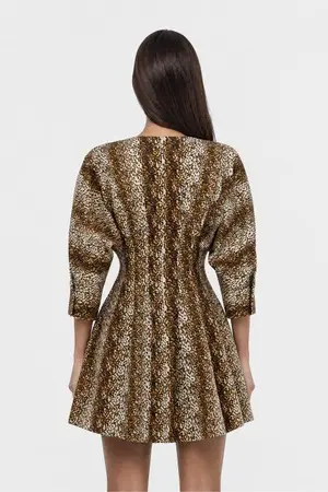 NOCTURNE Print Pleated Mini Dress