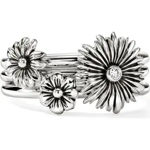 John Hardy B&f X Jh Wildflower Stacking Rings, Sterling Lab Grown Diamond