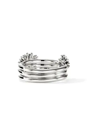 John Hardy B&f X Jh Wildflower Stacking Rings, Sterling Lab Grown Diamond