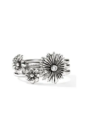 John Hardy B&f X Jh Wildflower Stacking Rings, Sterling Lab Grown Diamond