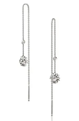 John Hardy B&f X Jh Wildflower Drop Chain Earrings, Sterling