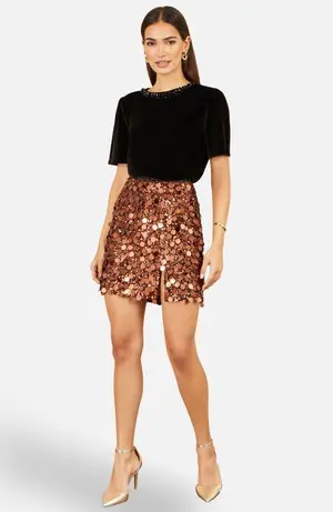 YUMI Big Sequin Mini Skirt