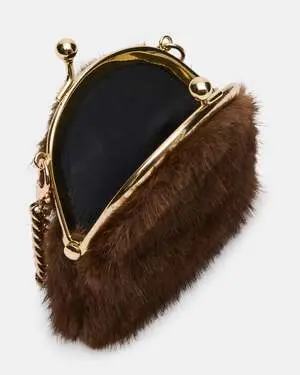 Steve Madden Feyre Faux Fur Wallet - Brown