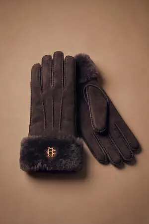 Holland Cooper Shearling Glove - Chocolate