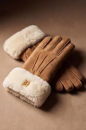 Holland Cooper Shearling Glove - Tan