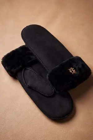 Holland Cooper Shearling Mitten - Black