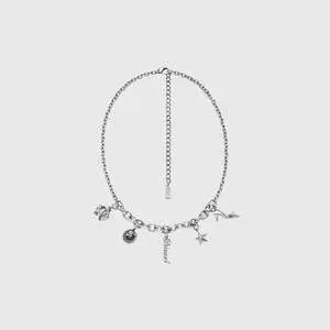 DIESEL® Stainless Steel Charm Necklace - Silver