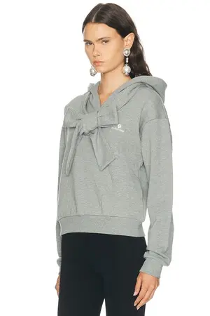 SHUSHU/TONG Tie Front Bow Hoodie