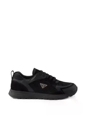 Prada Prax Leather And Fabric Sneakers - Black
