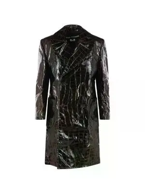 Junya Watanabe Crocodile-effect Double-breasted Coat