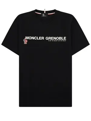 Moncler T-shirt In Cotone Con Logo - Black