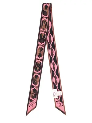 Emilio Pucci Foulard Bandeau Con Mix Di Stampe - Brown