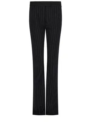 Sportmax Pantalone Slim Flare In Lana Stretch - Black