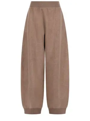 Max Mara Pantalone Jogger In Lana E Cashmere - Brown