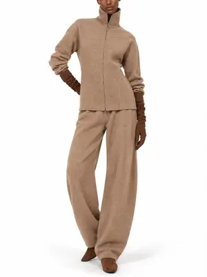 Max Mara Pantalone Jogger In Lana E Cashmere - Brown