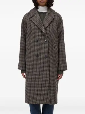 Closed Wool Blend Double-breasted Coat - Green