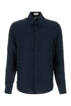 Versace Midnight Silk Shirt For - Blue