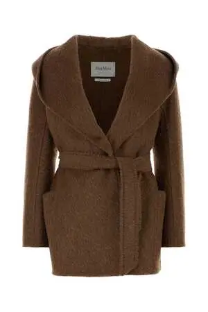 Max Mara Camel Blend Gold-tone Button Jacket