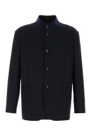 Giorgio Armani Virgin Wool Blazer - Blue