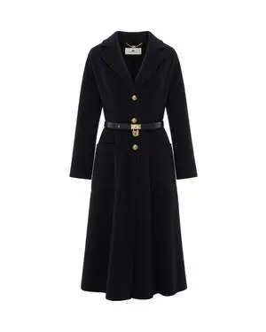 Elisabetta Franchi Belted Wool-blend Long Coat