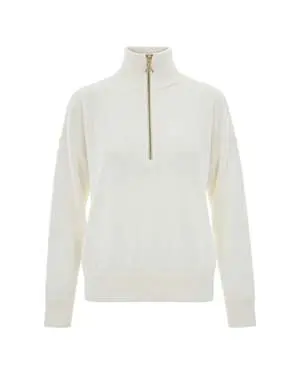 Patrizia Pepe Half-zip Turtleneck Sweater - Vanilla Ice