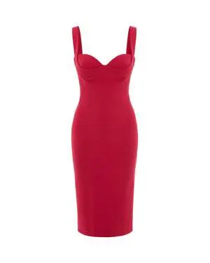 Elisabetta Franchi Fitted Bustier Midi Dress