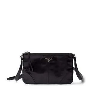 Prada Mini Leather Smartphone Holder Handbag - Black