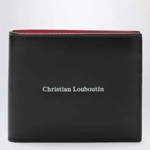 CHRISTIAN LOUBOUTIN Bi-fold Leather Wallet With Logo - Black