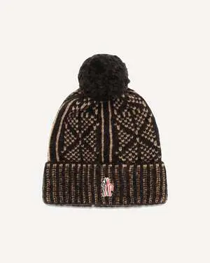 Moncler Alpaca, Wool And Nylon Blend Beanie With Pom-pom