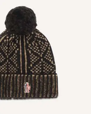 Moncler Alpaca, Wool And Nylon Blend Beanie With Pom-pom