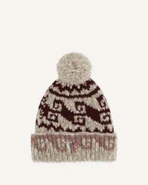 Moncler Wool-alpaca Blend Beanie With Pom-pom - Beige
