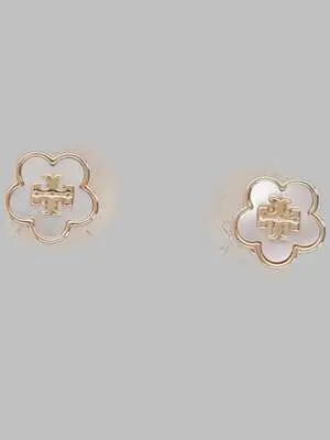 Tory Burch Brass & Mother-of-pearl Statement Earrings - Multicolour
