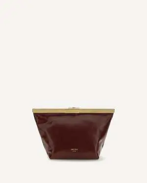 JIMMY CHOO Ganache Leather Biker Clutch - Bordeaux