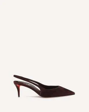 CHRISTIAN LOUBOUTIN Miss Z Slingback Suede Pumps