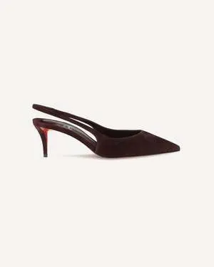 CHRISTIAN LOUBOUTIN Miss Z Slingback Suede Pumps