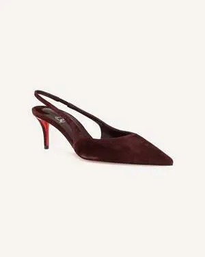 CHRISTIAN LOUBOUTIN Miss Z Slingback Suede Pumps