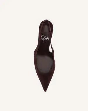 CHRISTIAN LOUBOUTIN Miss Z Slingback Suede Pumps