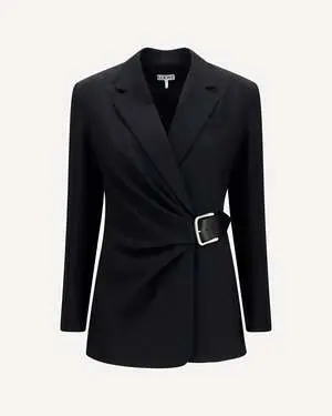 Loewe Draped Wool Jacket With Belt