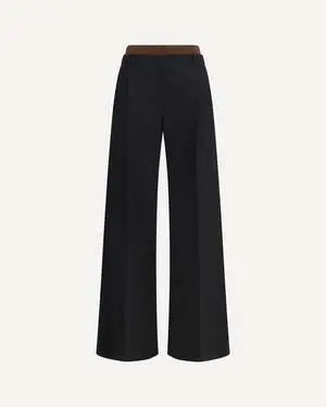 Loewe Wide-eg Pants With Ribbed Waistband Femae