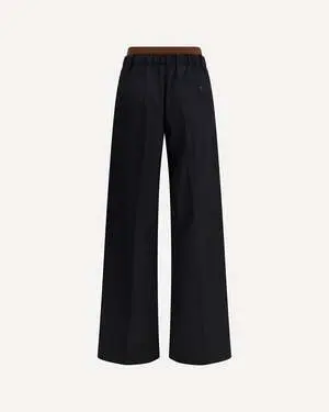 Loewe Wide-eg Pants With Ribbed Waistband Femae