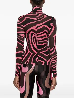 Emilio Pucci High-neck Jersey Top In Labyrinth Print