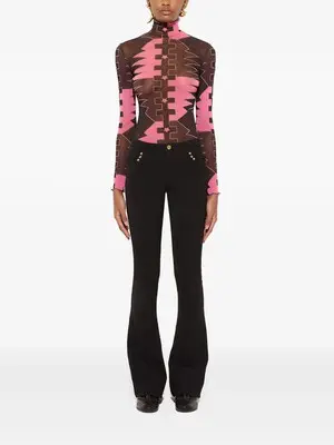 Emilio Pucci High-neck Tulle Top In Valdimontone Print