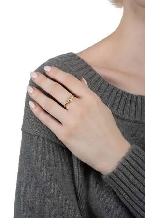 Alexis Bittar Molten Vermeil Triple Stone Ring
