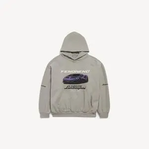 Balenciaga I Automobili Lamborghini Medium Fit Hoodie - Grey